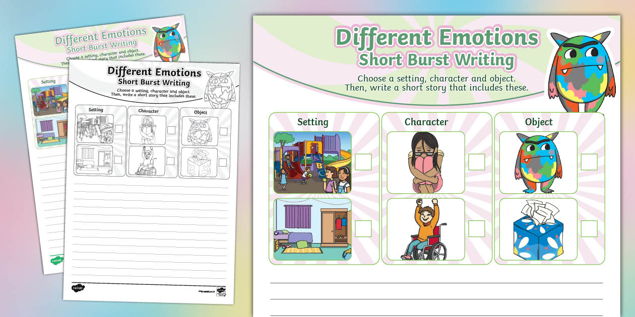 Different Emotions Short Burst Writing Template - Twinkl