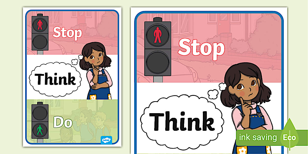 Stop, Think, Do Display Poster (teacher made) - Twinkl
