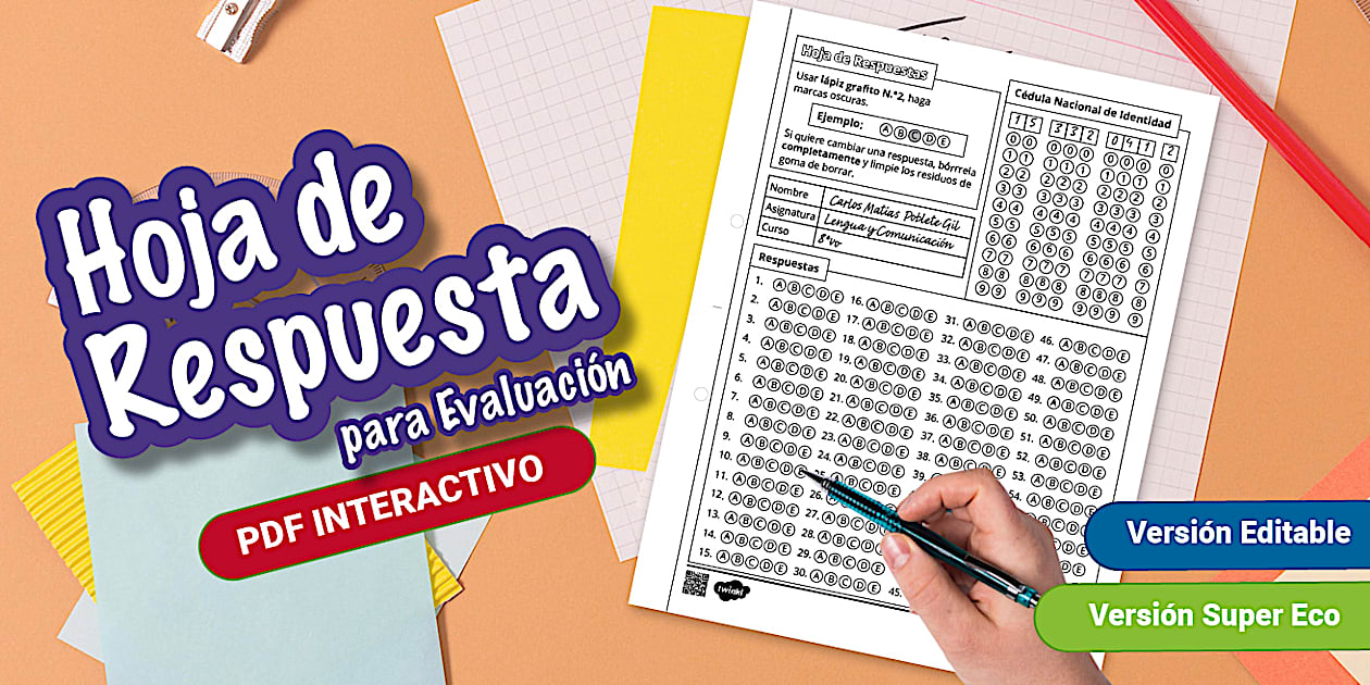 PDF Interactivo |Hoja de Respuesta |Evaluación Estandarizada