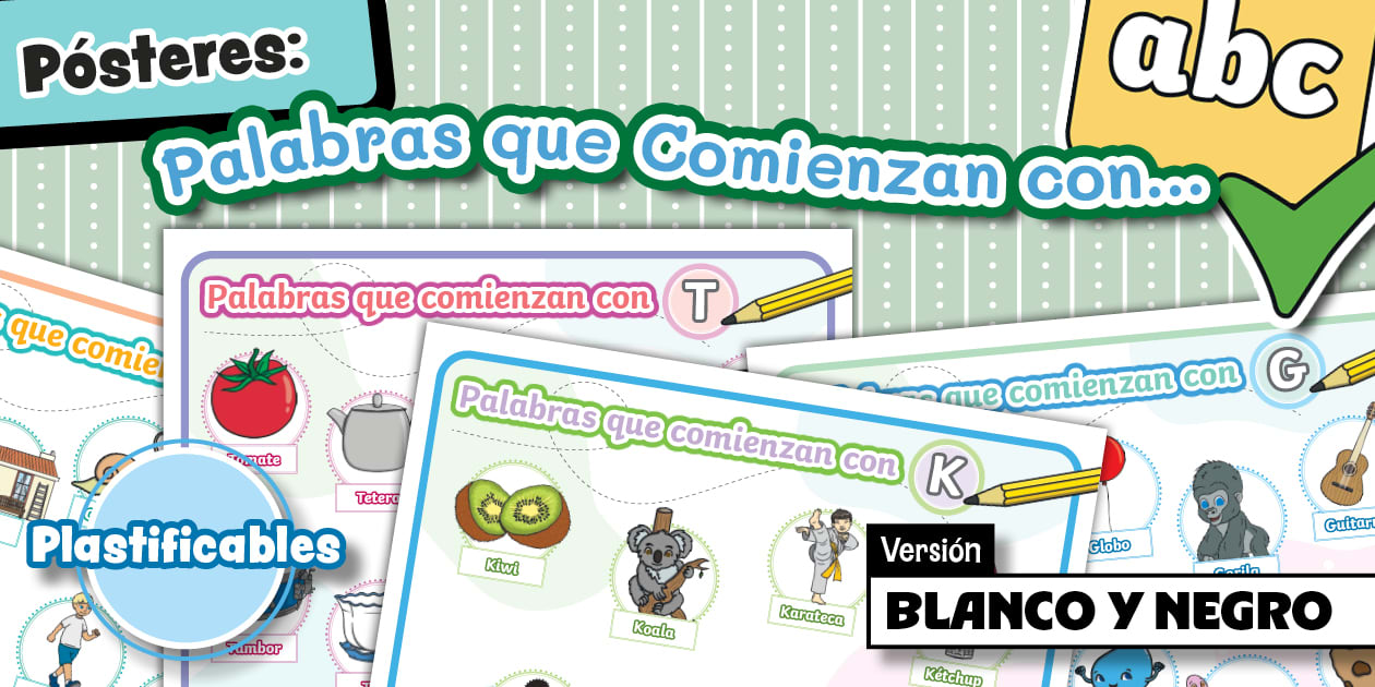 Póster | Letras | Palabras (teacher made) - Twinkl