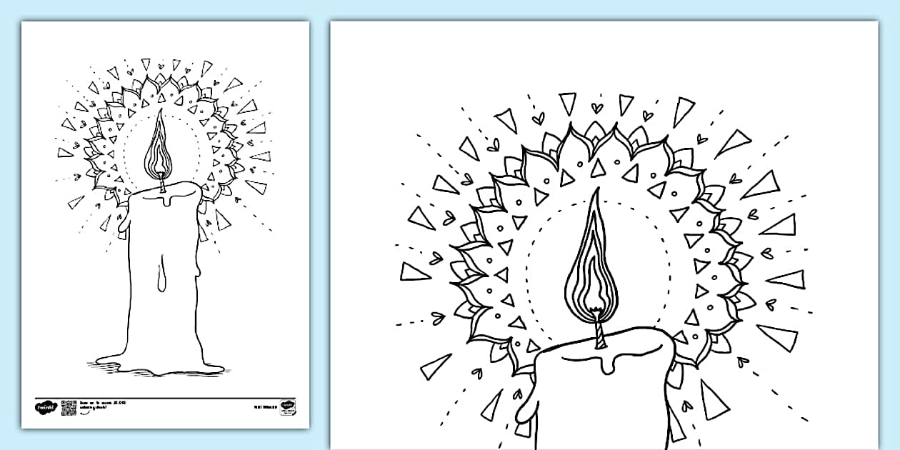 Colouring Picture of a Candle - Primary Resources - Twinkl