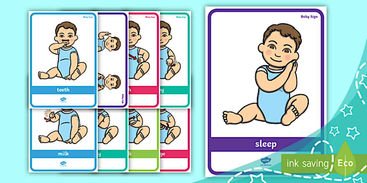 Baby Sign Language Poster Pack (Bedtime Signs) - Twinkl