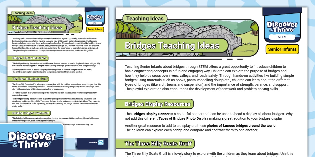 STEM (Engineering) Bridges Teaching Ideas (Senior Infants)