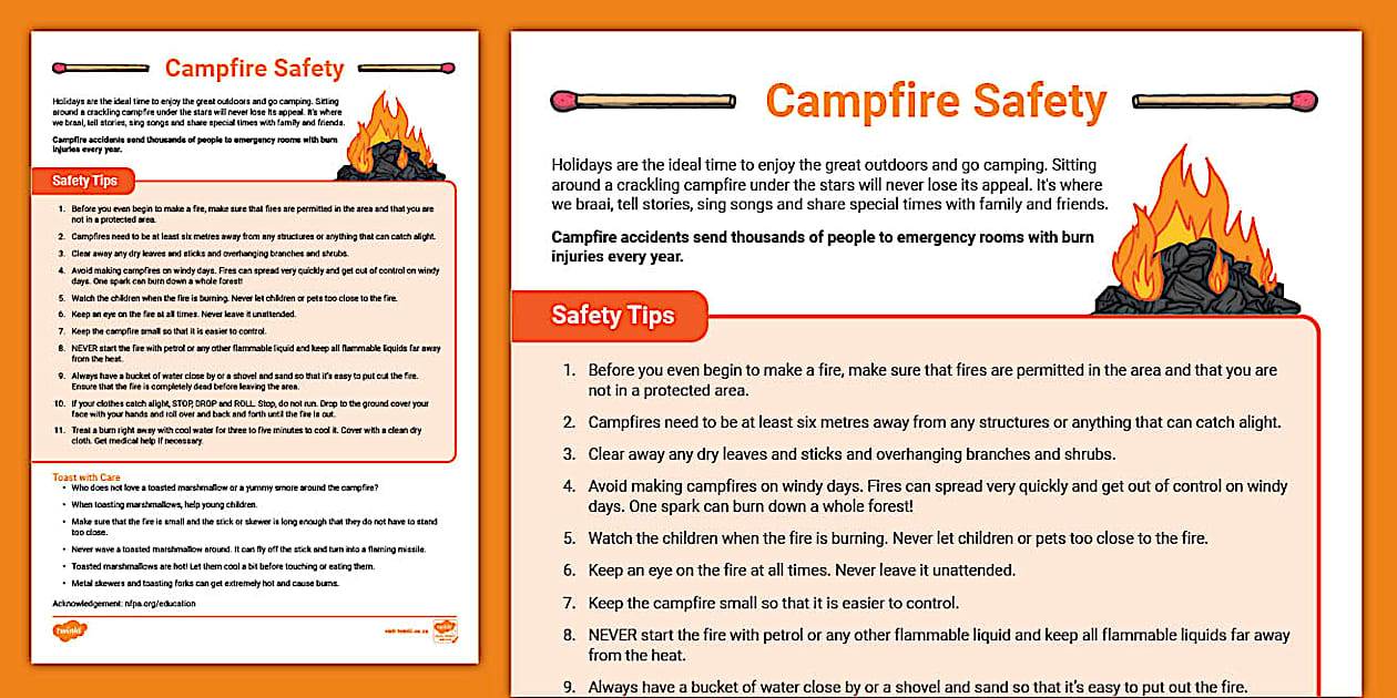 Parent Guide: Campfire Safety (teacher made) - Twinkl