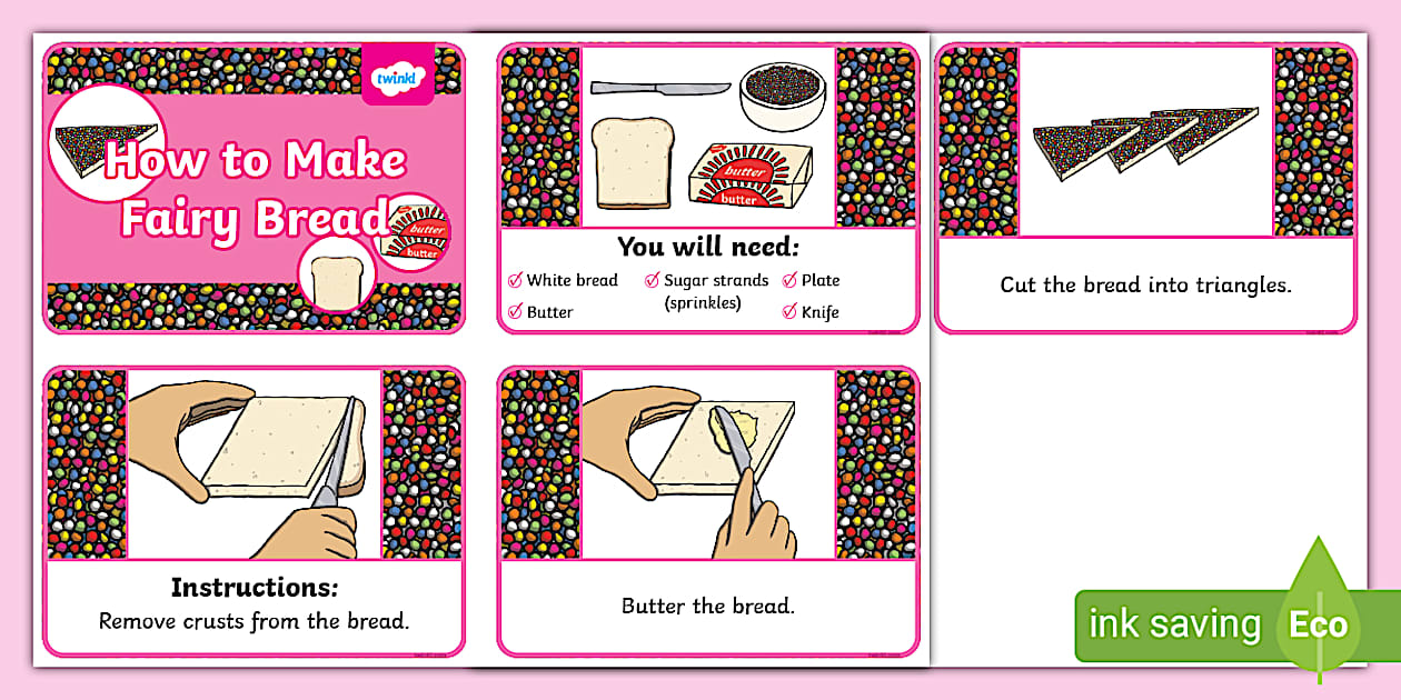 Fairy Bread Procedure Sequencing Cards | Procedural Texts