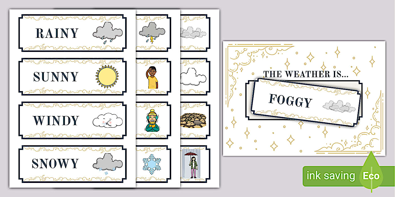 Celestial Themed Weather Display Set (Teacher-Made) - Twinkl