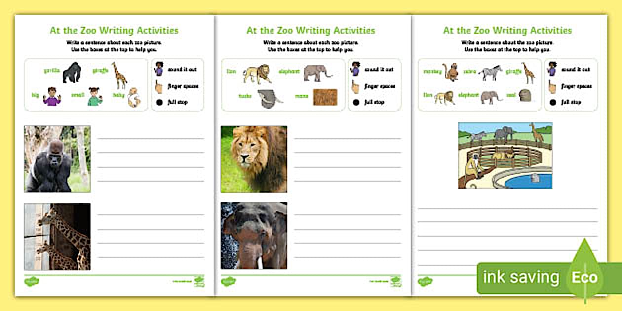 At the Zoo Early Writing Activities (teacher made) - Twinkl
