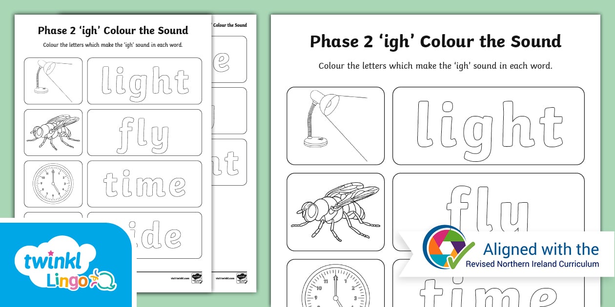 Linguistic Phonics Phase 2 'igh' - Colour the Sound