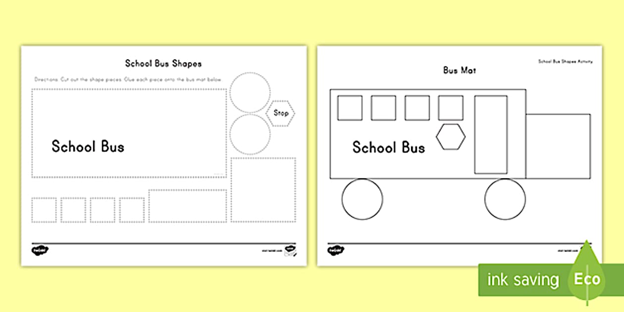 School Bus Shapes Activity (teacher made) - Twinkl