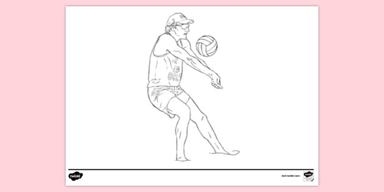 Beach Volleyball Player Emanuel Rego | Colouring Sheets