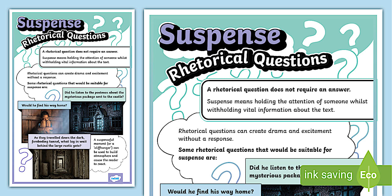Suspense Rhetorical Questions Poster (Teacher-Made) - Twinkl