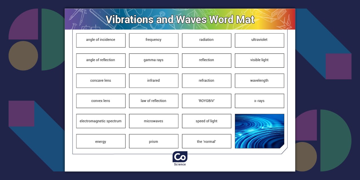 Vibrations and Waves: Key Word Revision Mat (teacher made)