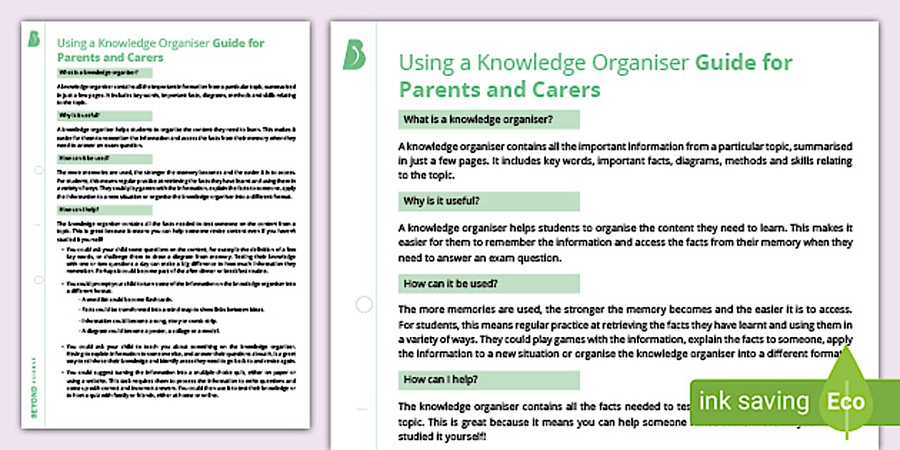 How to Use a Knowledge Organiser | Beyond - Twinkl