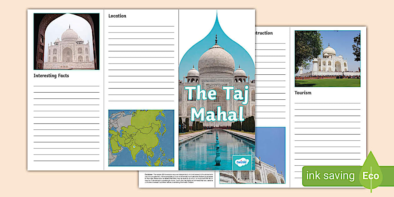 Taj Mahal Leaflet Template (Teacher-Made) - Twinkl