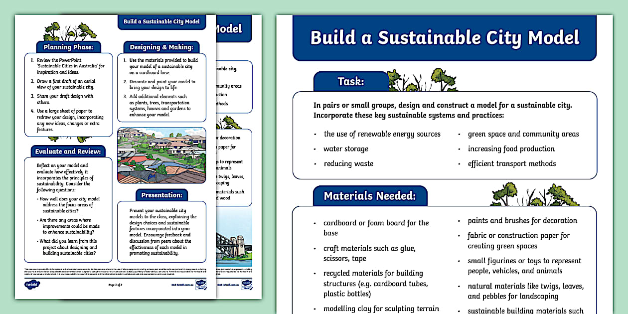 Build a Sustainable City Model (STEM) (teacher made)