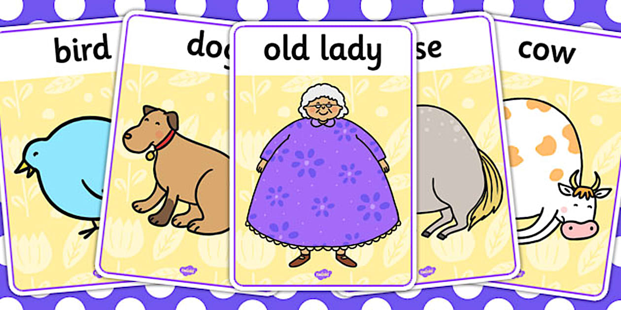 Editable There Was an Old Lady Who Swallowed a Fly Display Posters