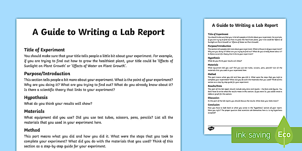 Editable How to Write a Science Lab Report (teacher made)