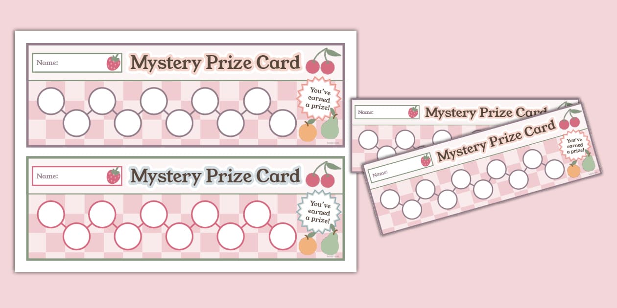 * NEW * Checkered Charm Themed Prize Reward Cards - Twinkl