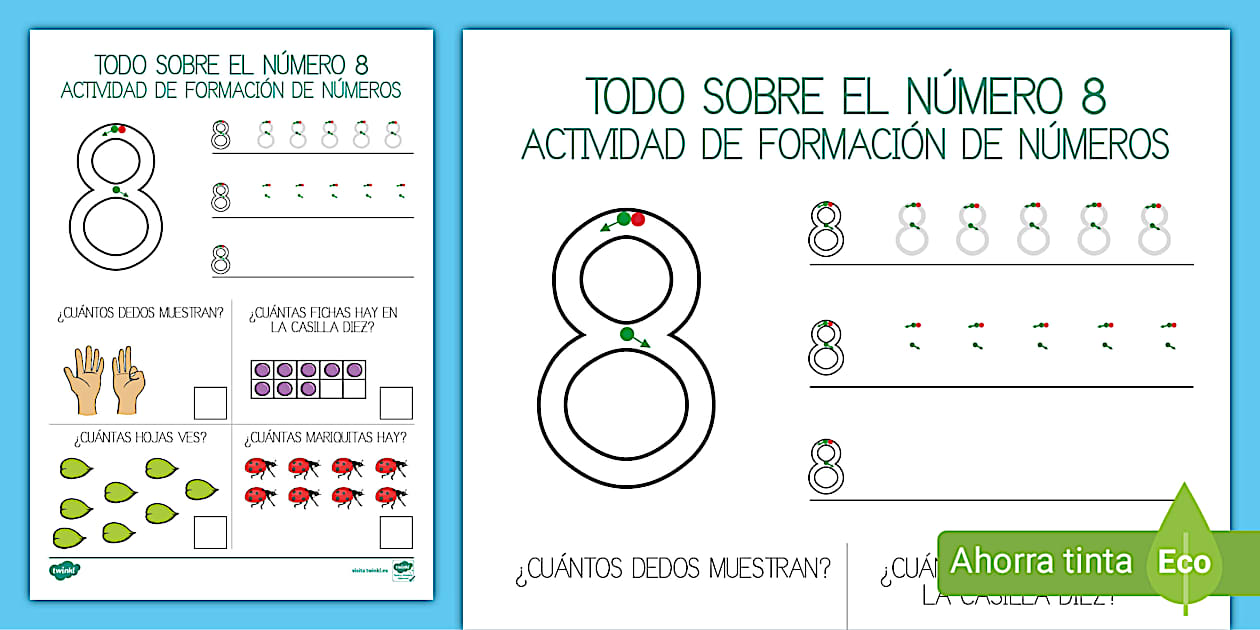 Ficha de formación de números: Todo sobre el número 8