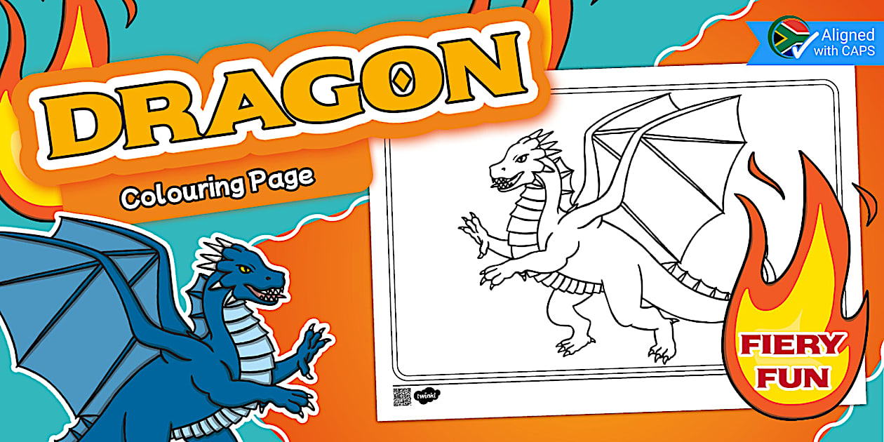 Foundation Phase Life Skills - Dragon - Colouring Page (CAPS Aligned)