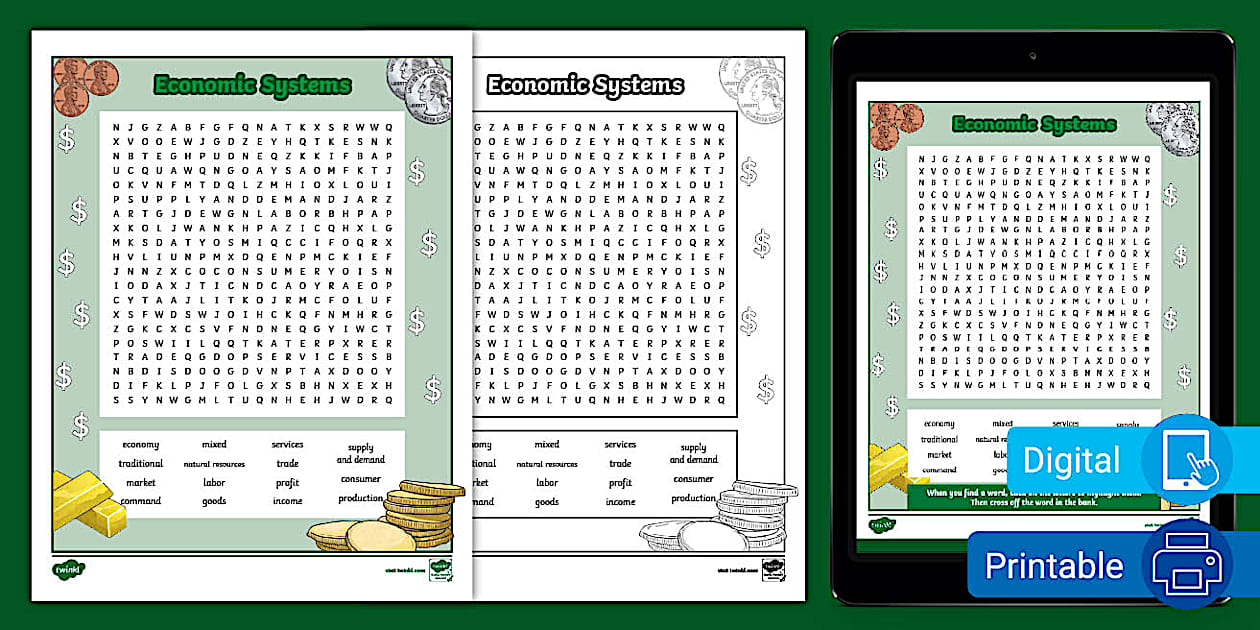 Seventh Grade Economics Word Search (Teacher-Made) - Twinkl