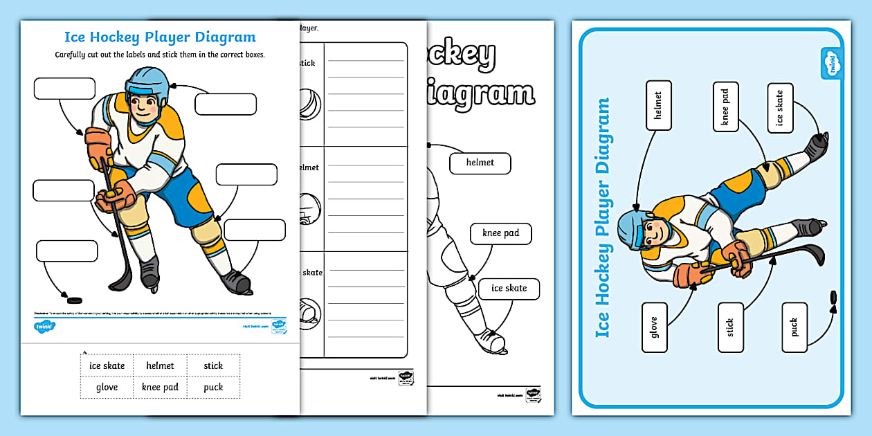 Ice Hockey Player Diagram Activity Pack (teacher made)