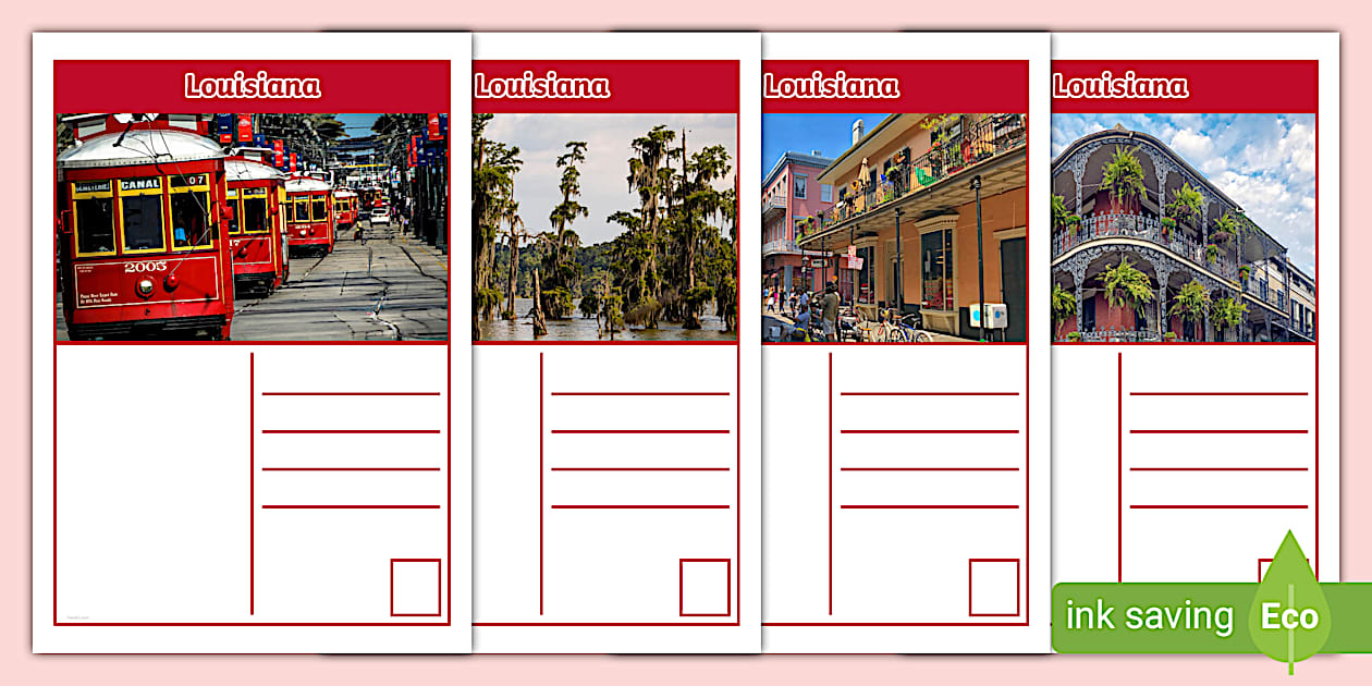 Louisiana Postcards | Twinkl KS1 Stationery | United States