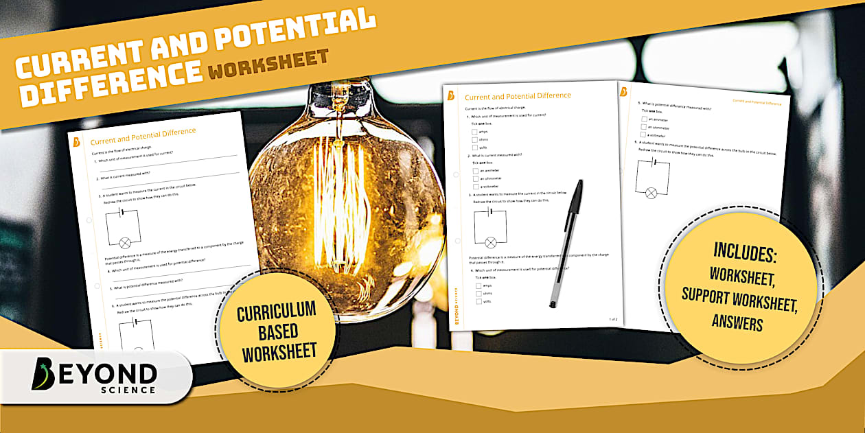 Current and Potential Difference Worksheet