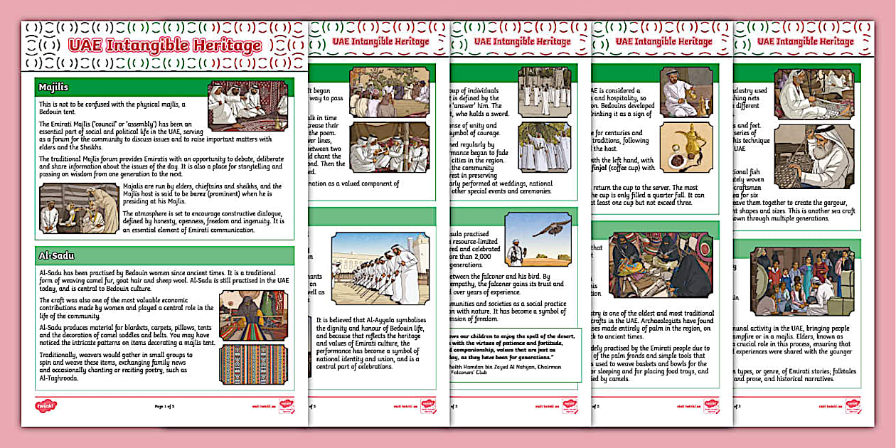 UAE Intangible Heritage – Fact Files – Cultural Studies