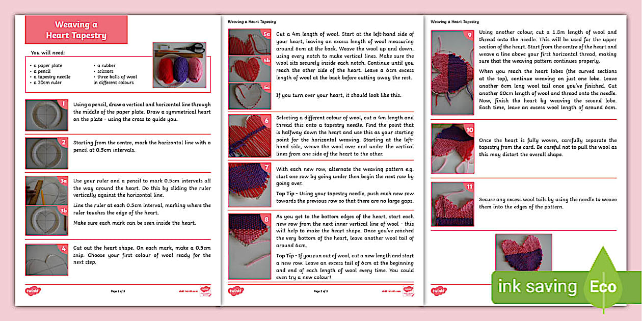 KS2 Weaving a Heart Tapestry Valentine's Day Craft Activity