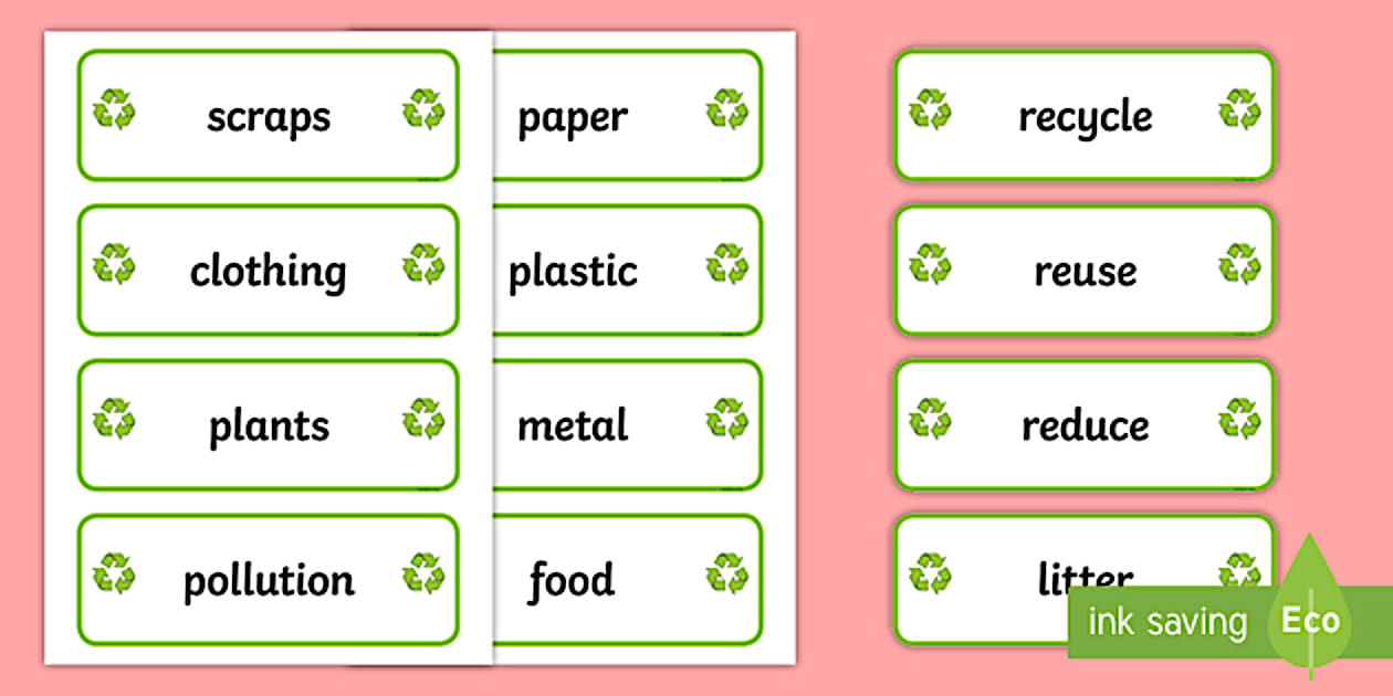 Recycling Word Cards (teacher made) - Twinkl