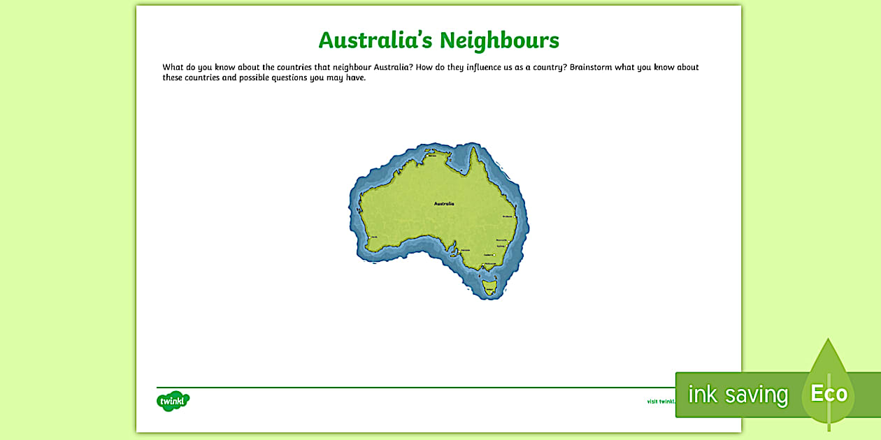 Australia's Neighbours Worksheet - Twinkl