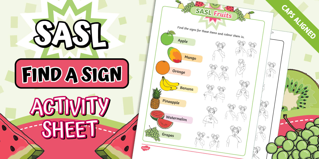 FP - SASL - Find a Fruit Sign - Activity Sheet (CAPS)