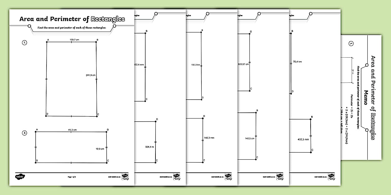 Area and Perimeter of Rectangles – Grade 7 Activity Sheet