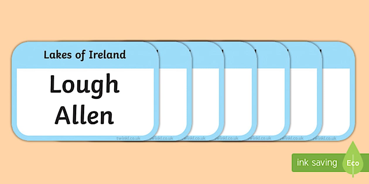 Lakes of Ireland Flashcards-Irish (teacher made) - Twinkl