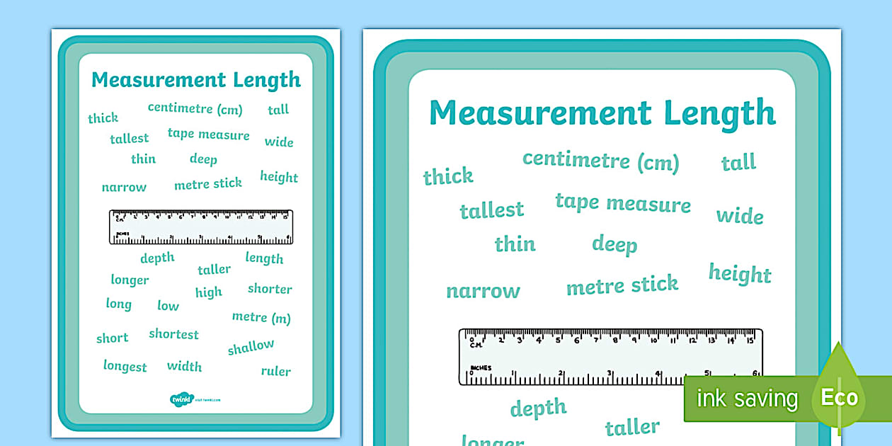Editable Key Stage 1 Measurement Length Poster - Twinkl