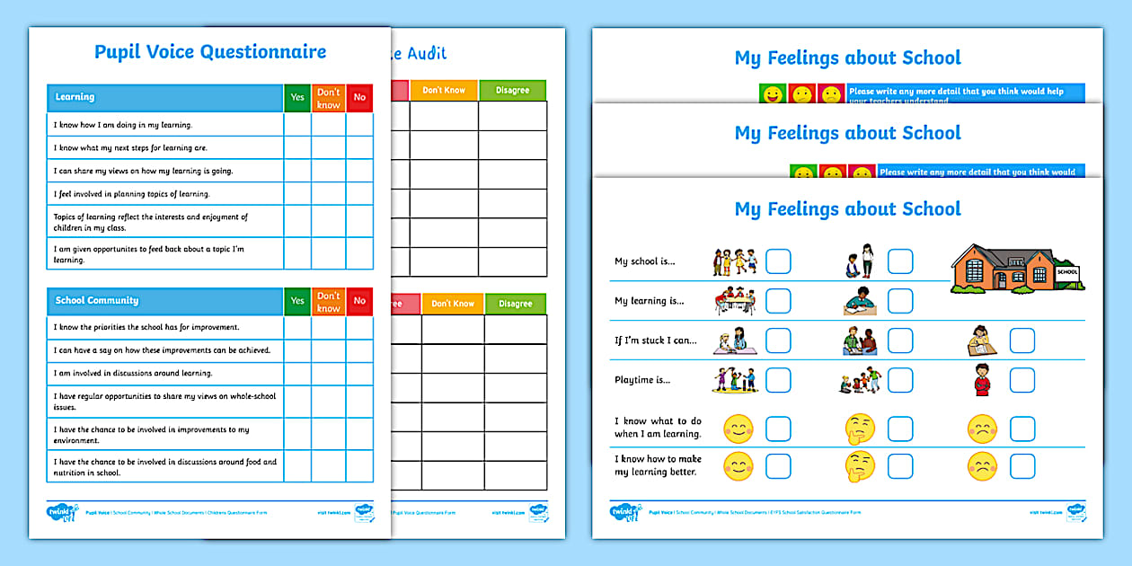 Editable Pupil Voice Whole School Questionnaire and Audit Resource Pack