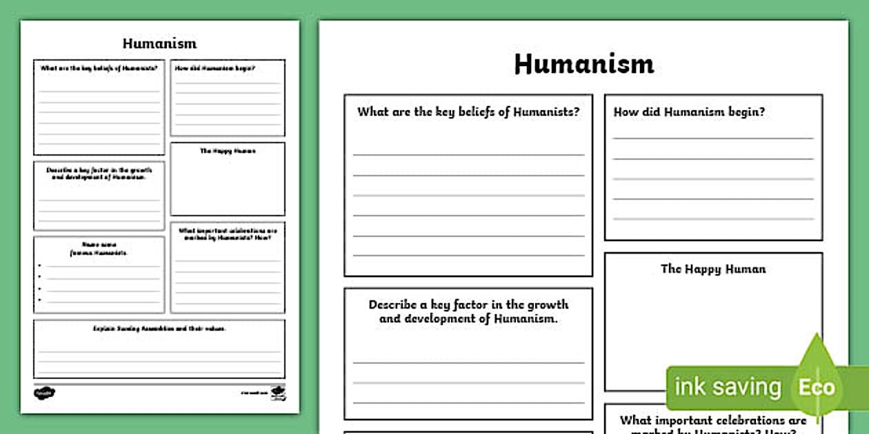 KS2 Humanism Writing Activity (teacher made) - Twinkl