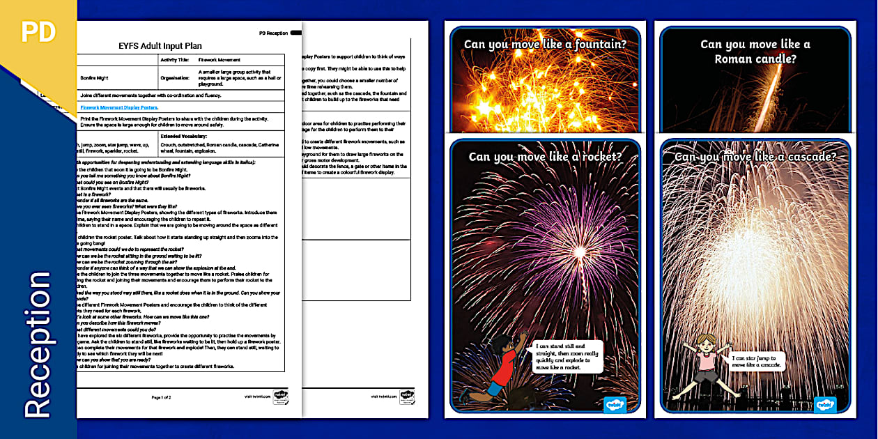 EYFS Firework Movements Adult Input Plan and Resource Pack