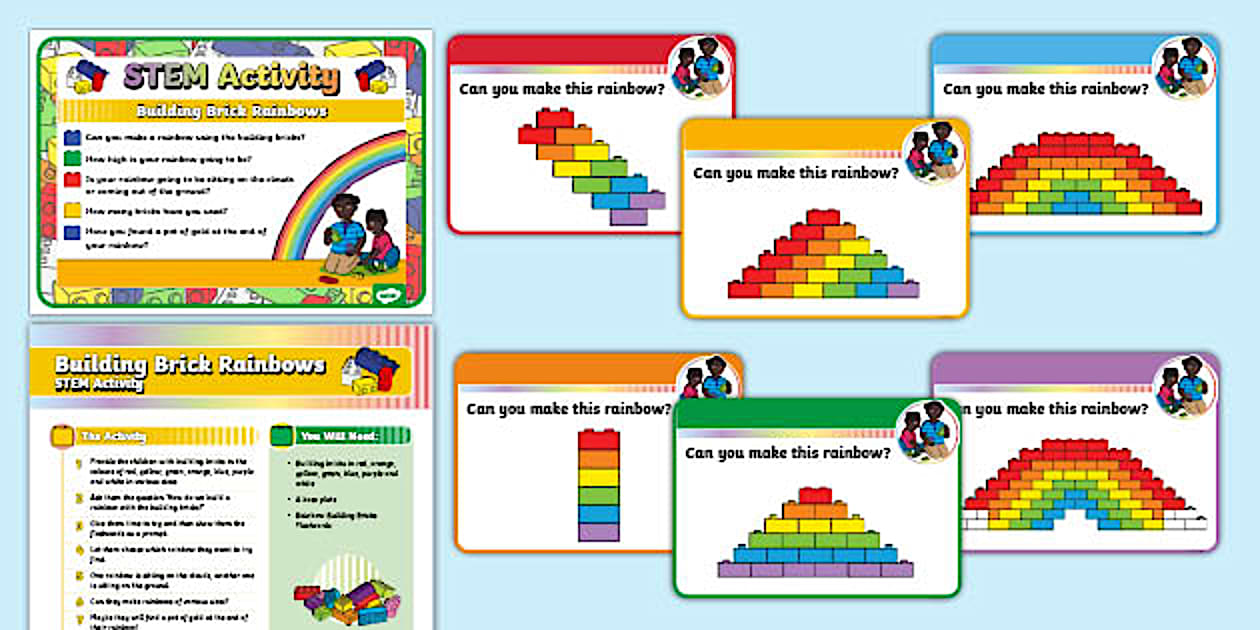 Building Bricks Rainbow STEM Activity (teacher made)