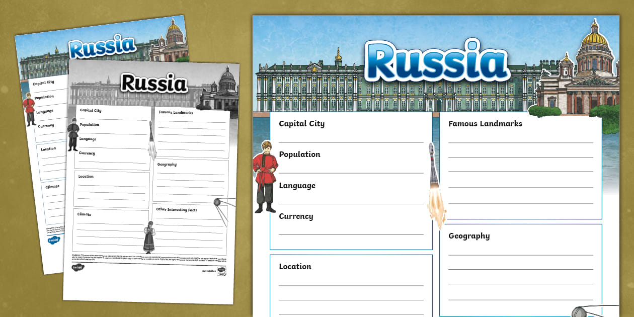 Russia Fact File Template (teacher made) - Twinkl