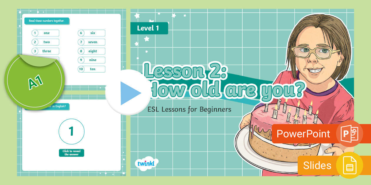ESL Beginners Lesson 2: ESL Questions About Age Presentation