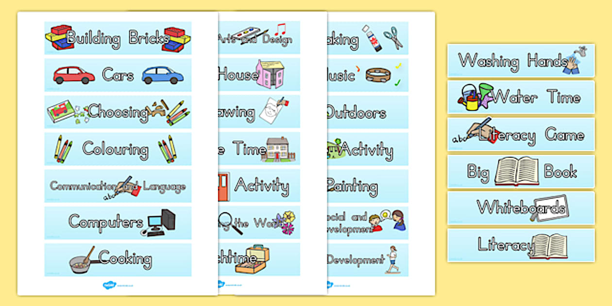 Visual Timetable Tray Labels for Kindergarten (teacher made)