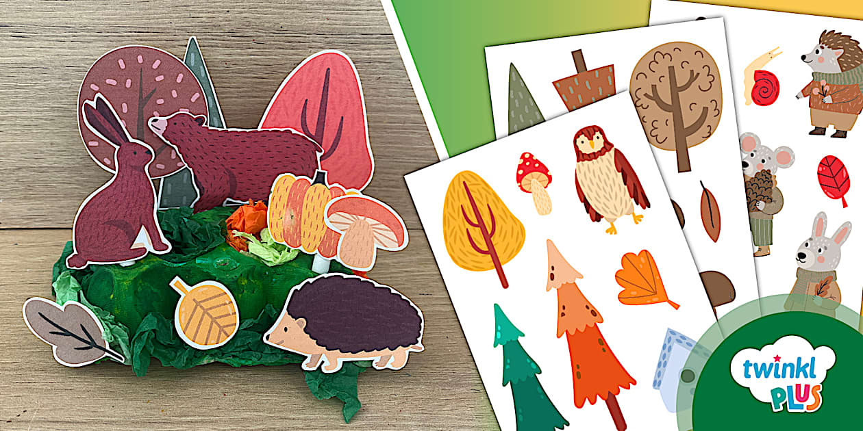 Autumn Woodland Egg Box Craft (teacher made) - Twinkl