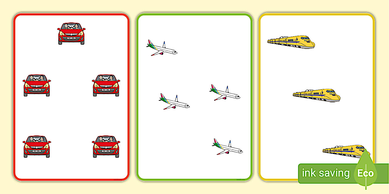 Transport Subitising Flashcards (teacher made) - Twinkl