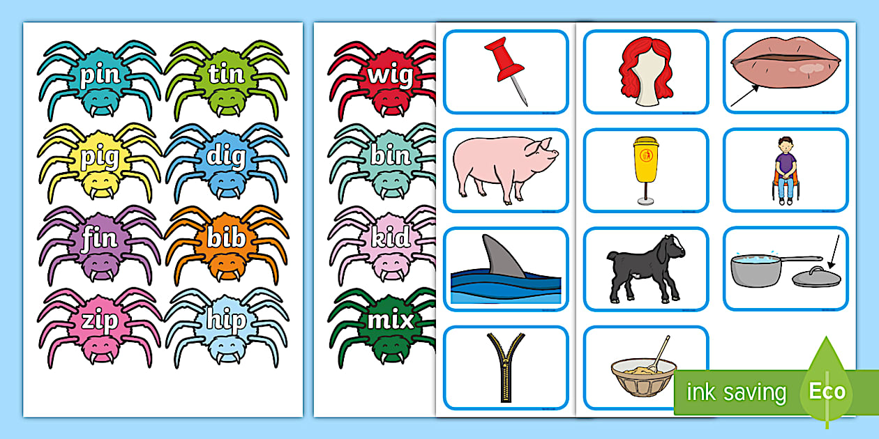 Spider Splat CVC 'i' Words Game (teacher made) - Twinkl