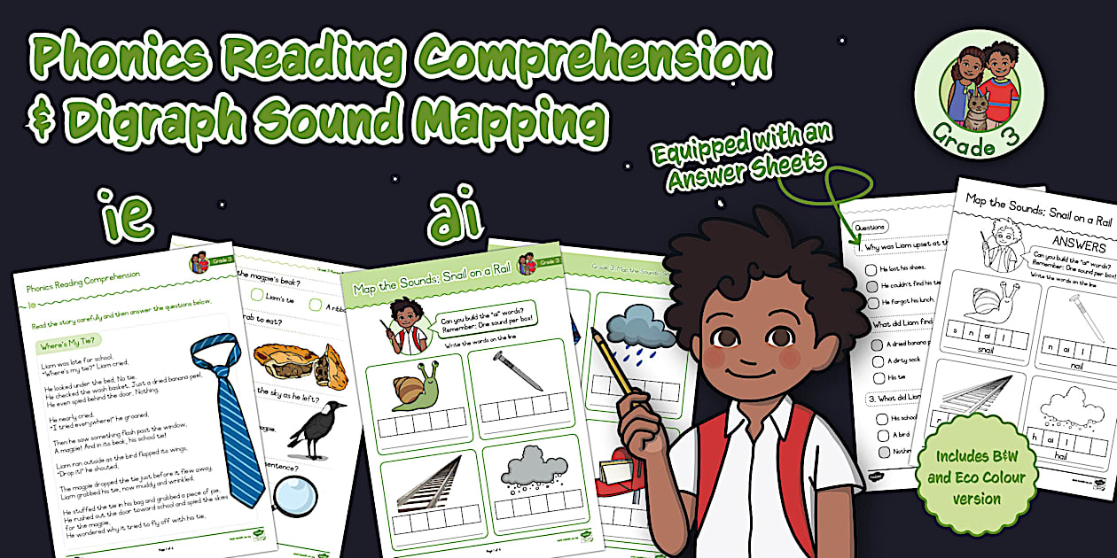 Gr 3 Phonics T2 - ie sound - Reading Comp (CAPS) - Twinkl