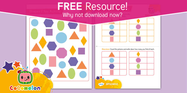 FREE CoComelon: Shapes I Spy Activity (teacher made)