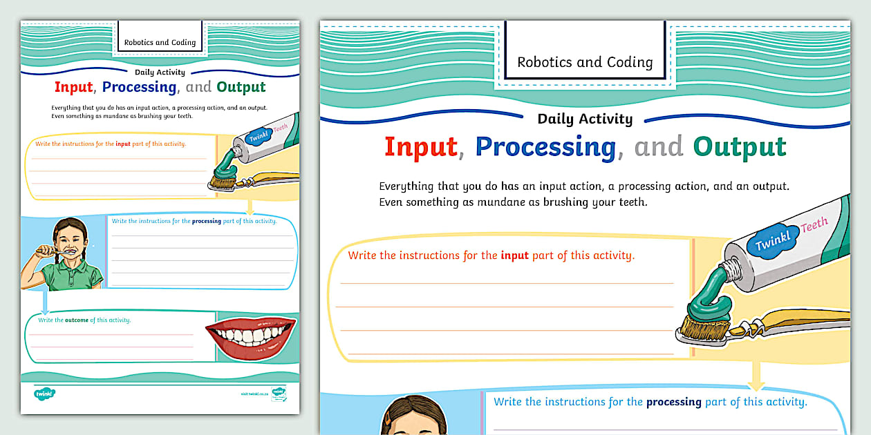 Robotics And Coding Input Processing Output Daily Activity