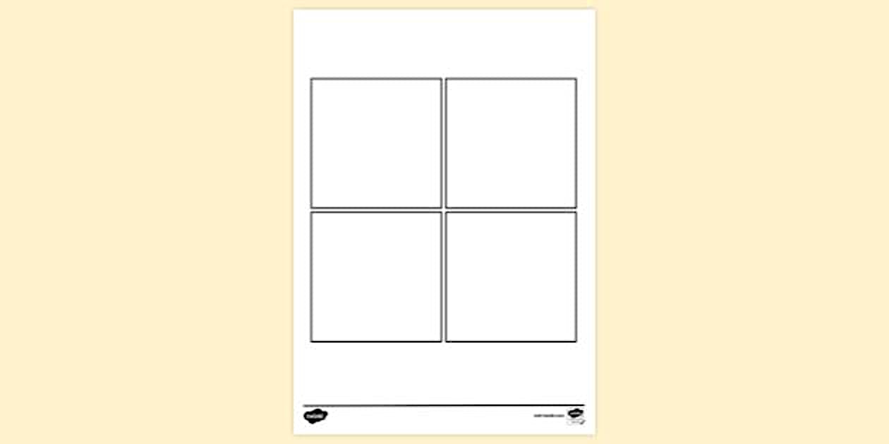 Square in Quarters Colouring Sheet | Colouring Sheets